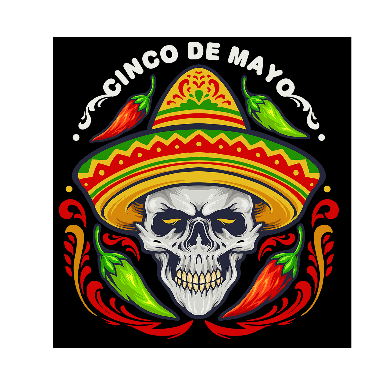 Cinco De Mayo Skull Drawings